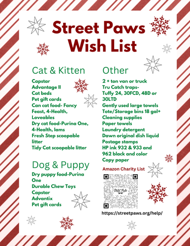 Street Paws Wish List.png | | henryherald.com
