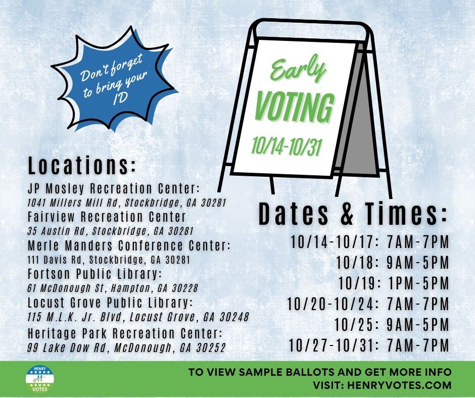 Early voting continues through Oct. 31 | Elections | henryherald.com