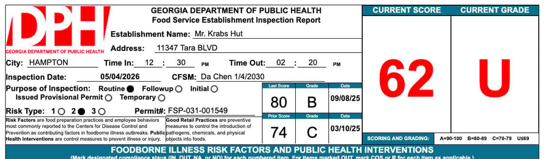 Hampton restaurant fails health inspection | News | henryherald.com