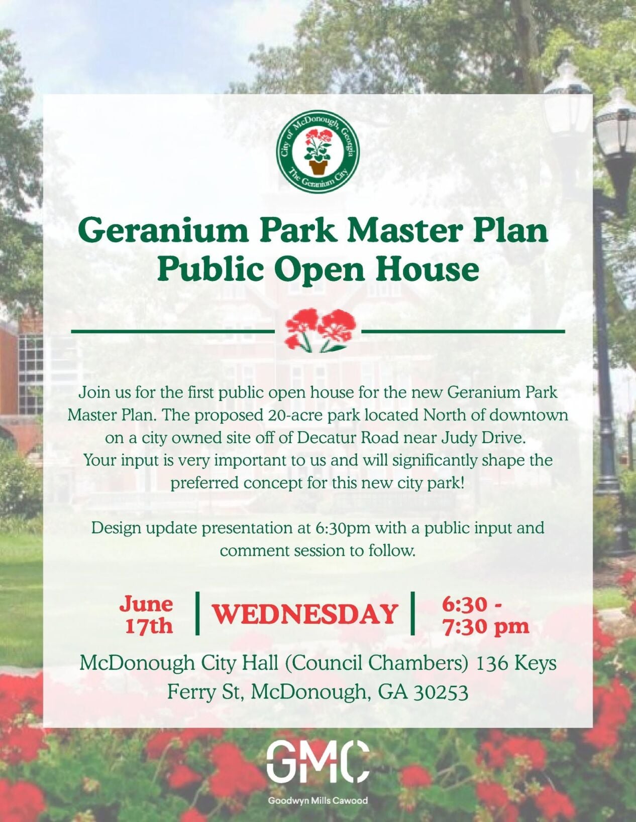 Public input desired at Geranium Park Master Plan open house | News ...