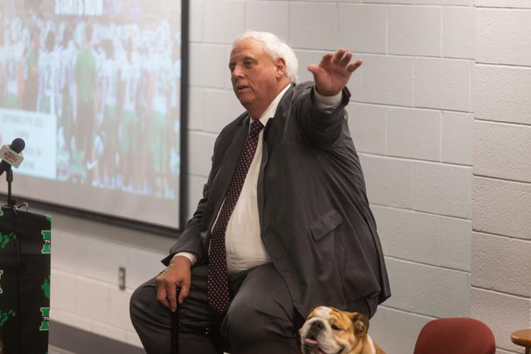 Gov. Jim Justice welcomes Marshall football players back from win with ...