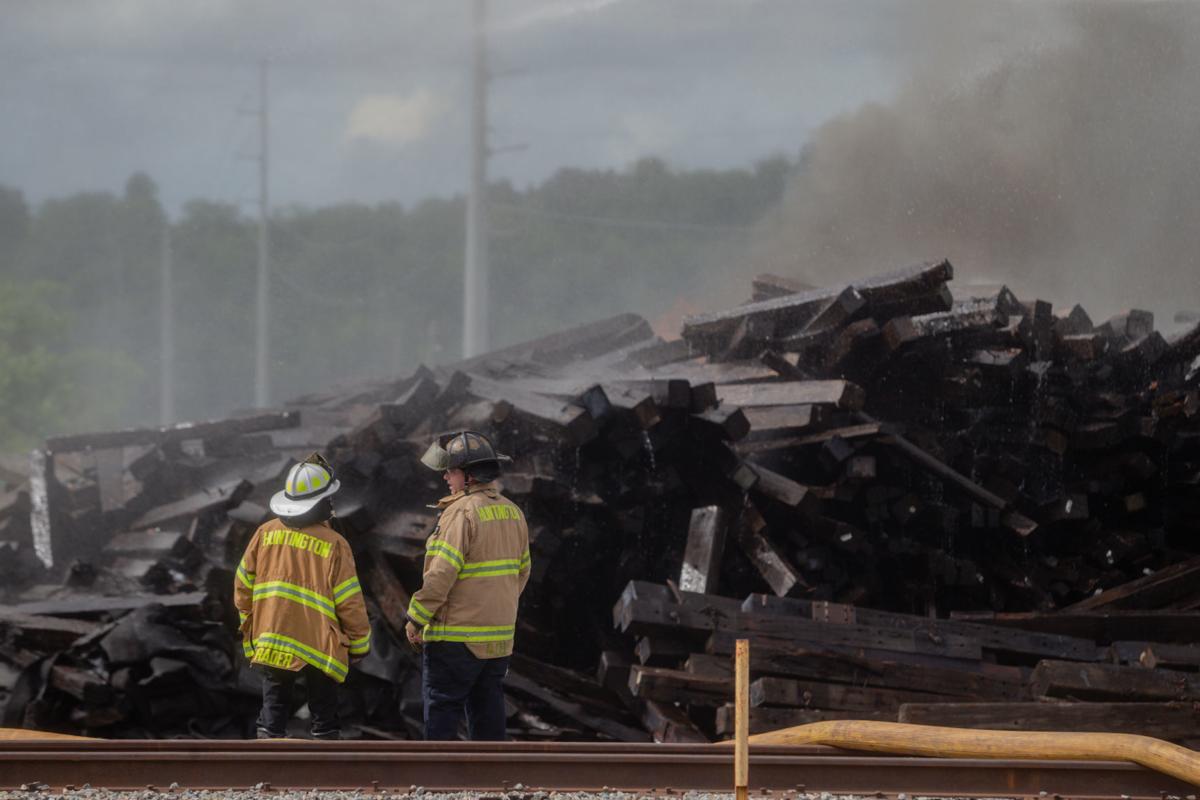 Photos: Railroad ties catch fire at CSX in Huntington. | Multimedia ...