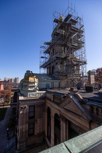 Scaffolding around Cabell County Courthouse dome is first step in ...