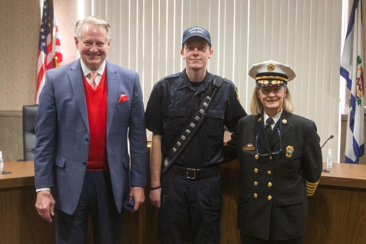 Huntington firefighters welcome probationary member | News | herald ...