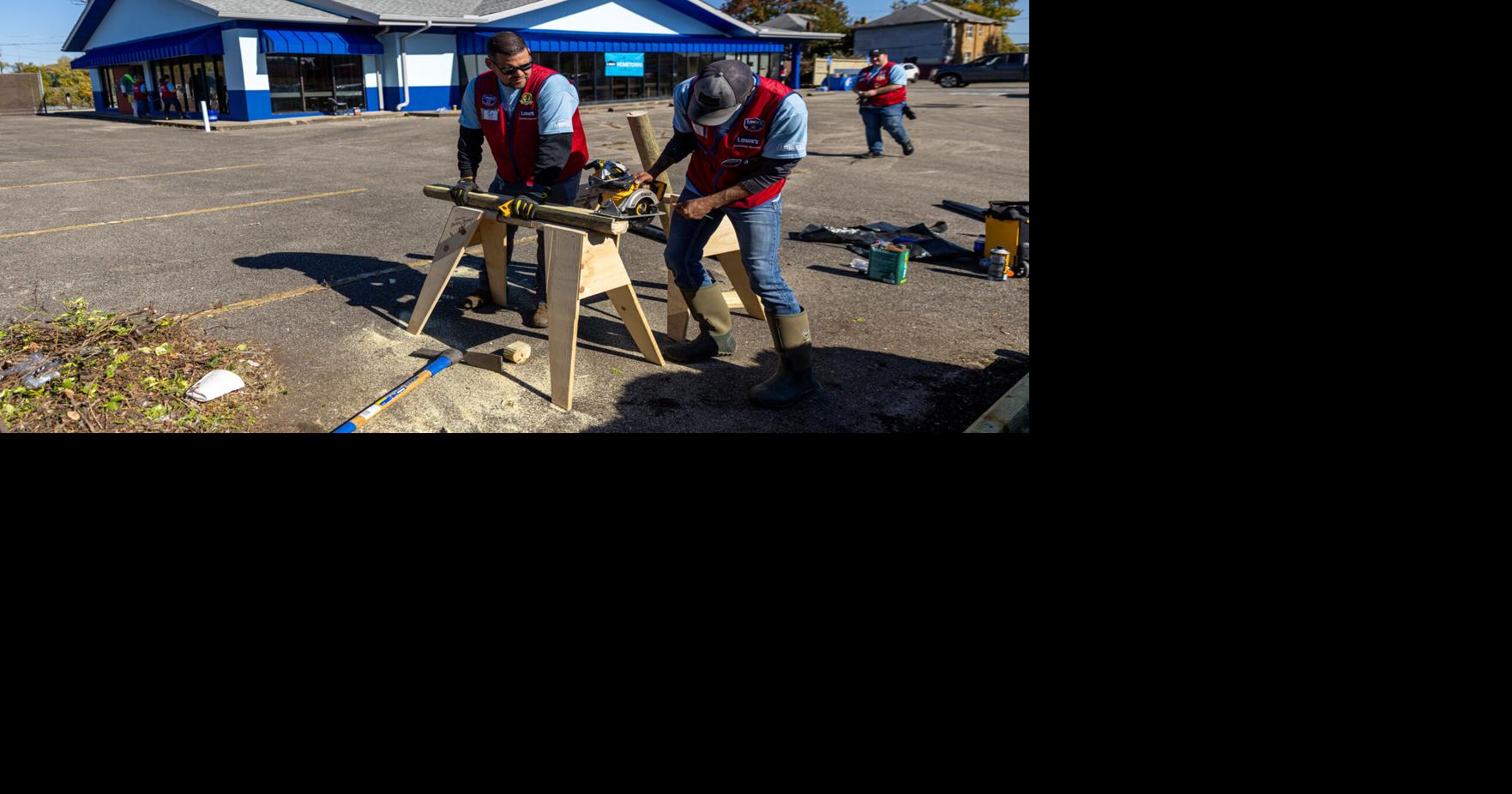 Lowe's Hometowns program volunteers work on Huntington Children's ...