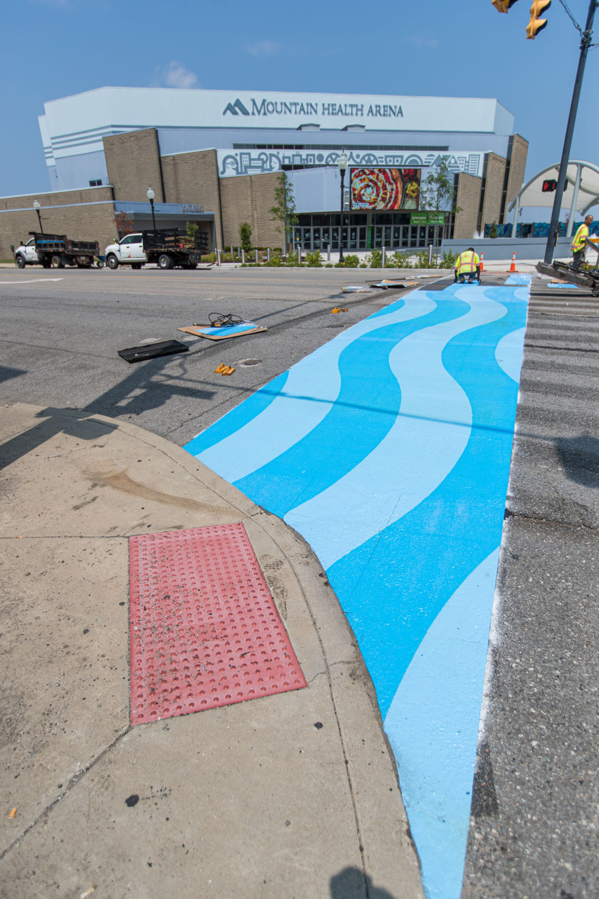 Decorative crosswalks installed near Mountain Health Arena | News ...