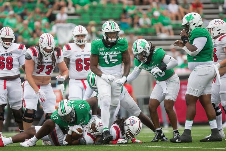 Marshall football: Slow and steady Herd takes opener over Seawolves, 45 ...