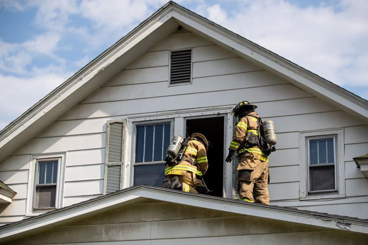 Photos: Fire Department conducts training exercise with the WVU Fire ...