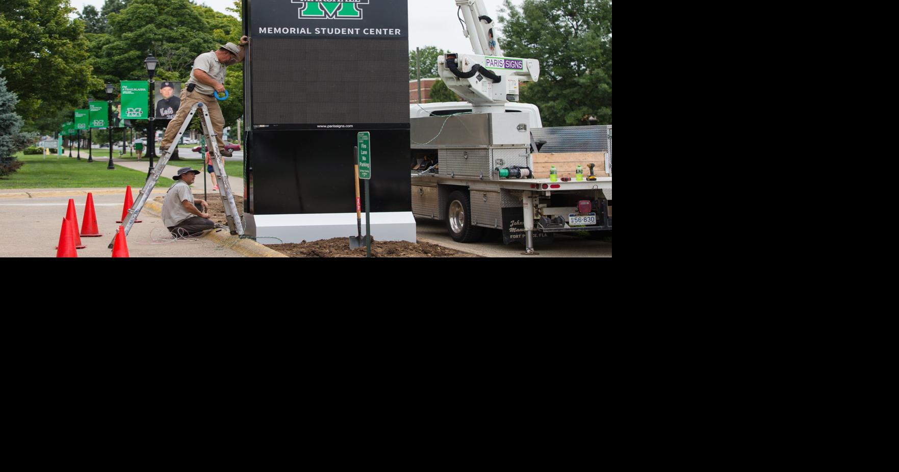 Marshall installs new sign outside student center | News | herald ...