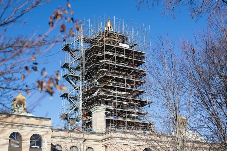 Cabell County Courthouse clock tower scaffolding set to come down in ...