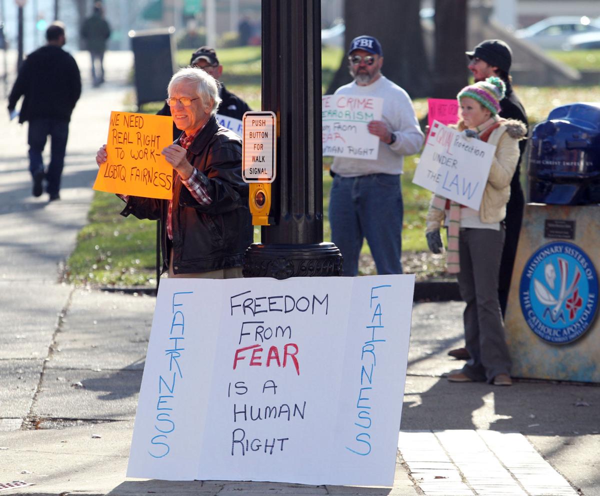 Demonstrators rally for LGBT rights in wake of vandalism | News ...