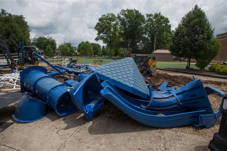 Demolition begins for Southside's playground equipment | News | herald ...
