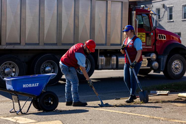 Lowe's Hometowns program volunteers work on Huntington Children's ...
