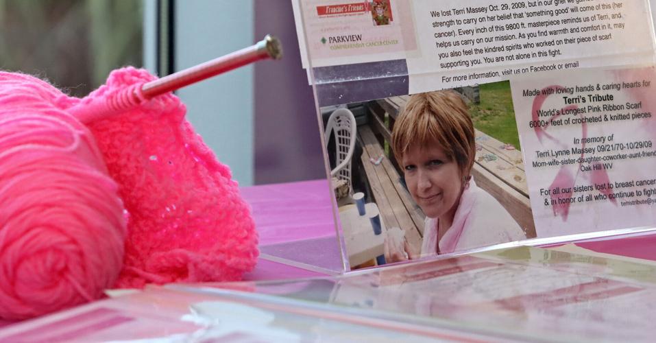 Breast cancer scarf inspired by Terri Massey hung at CAMC | News ...