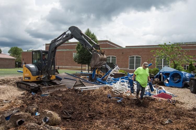 Demolition begins for Southside's playground equipment | News | herald ...