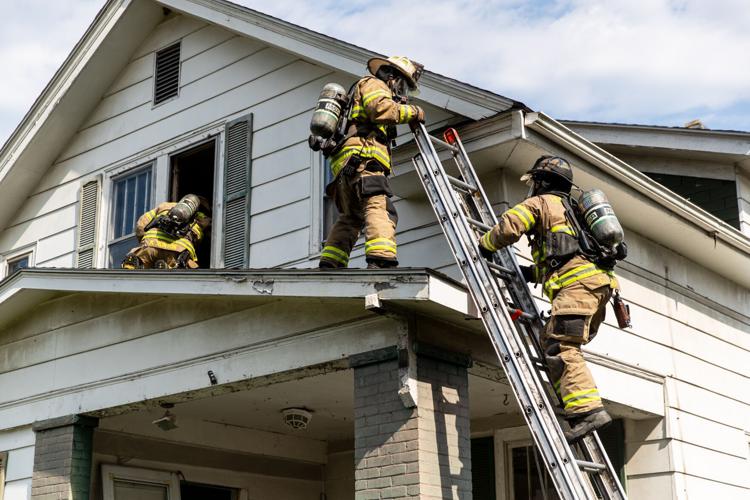 Photos: Fire Department conducts training exercise with the WVU Fire ...