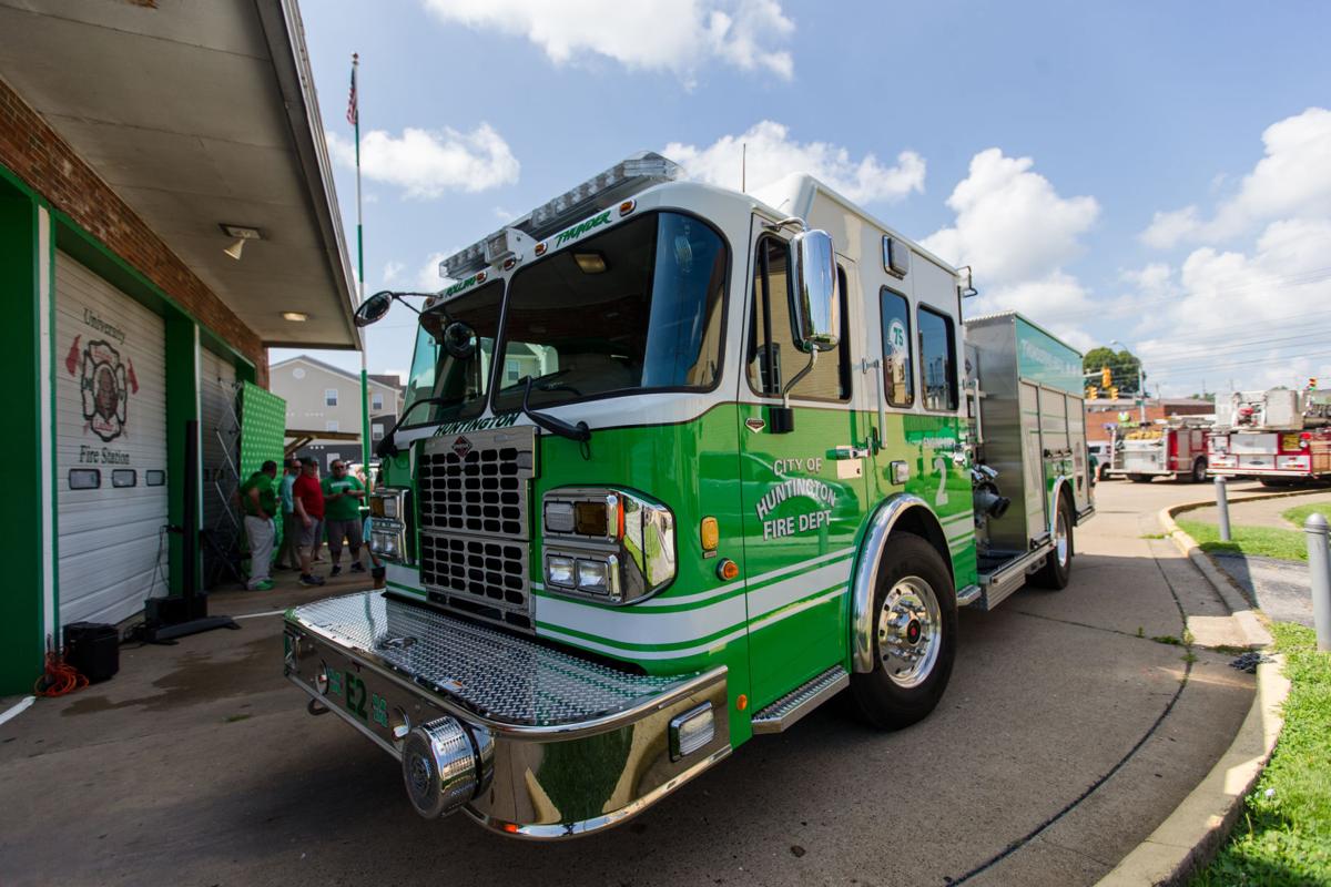 Photos: Huntington Fire Department unveils new kelly green fire engine ...