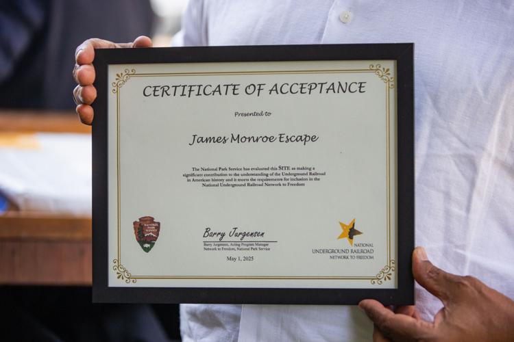 Photos: James Monroe Escape Underground Railroad marker unveiled ...