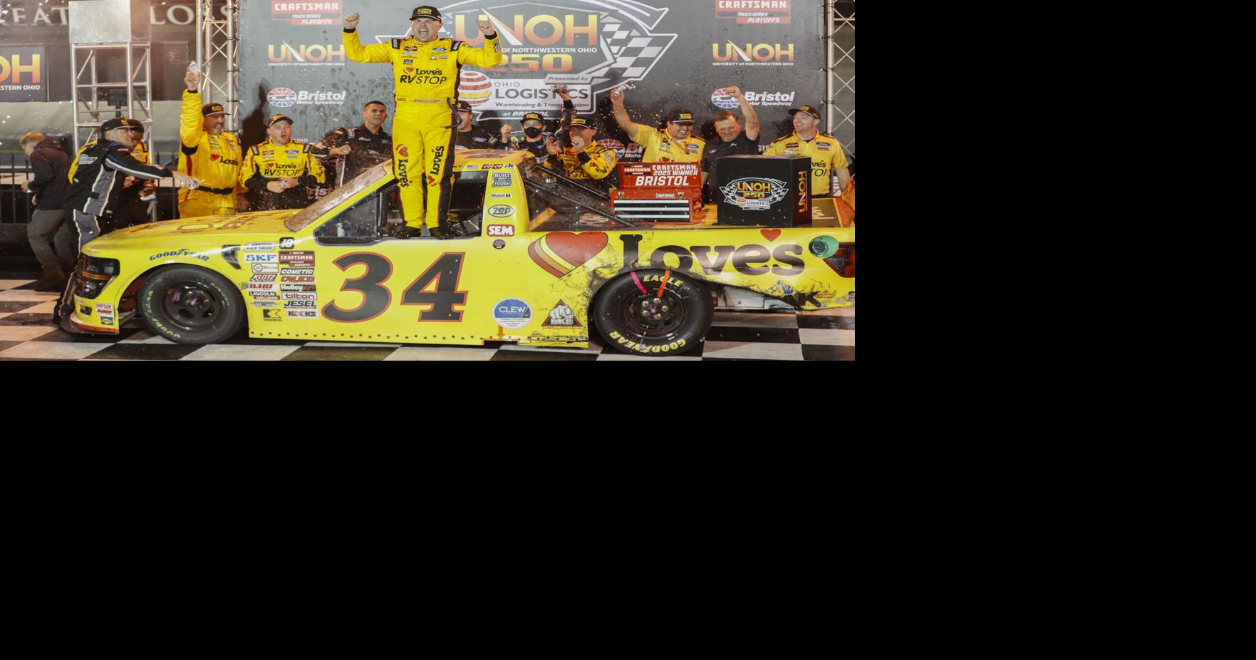 NASCAR: Layne Riggs executes comeback story in Bristol truck race