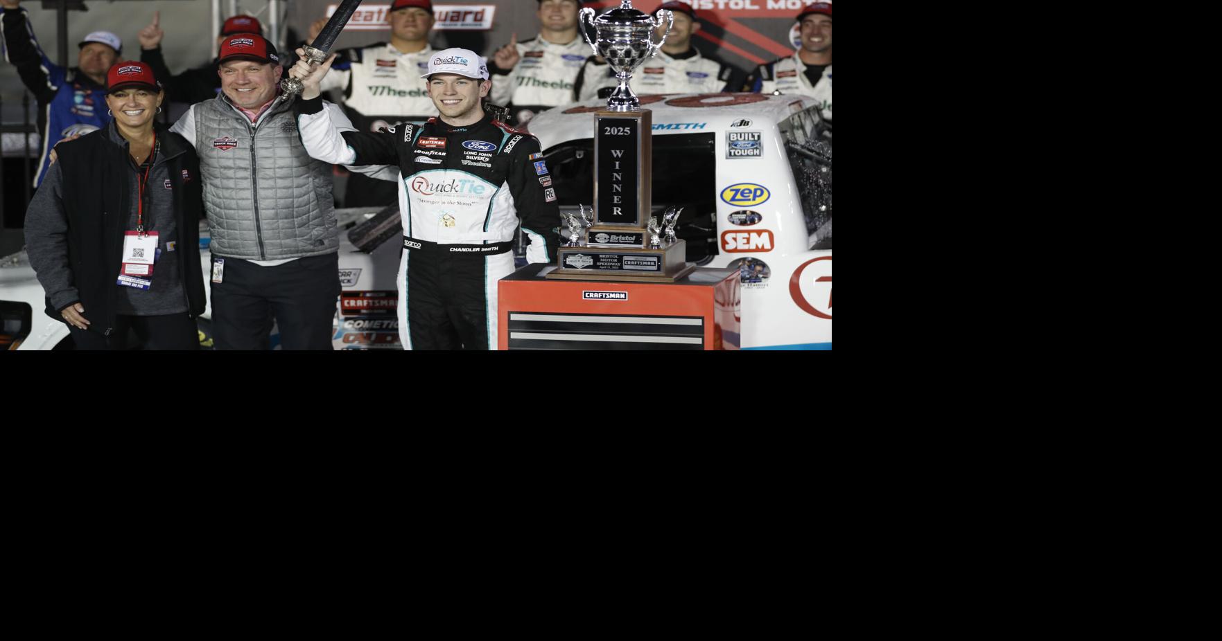 NASCAR: Chandler Smith holds off Kyle Larson to win Bristol Truck race