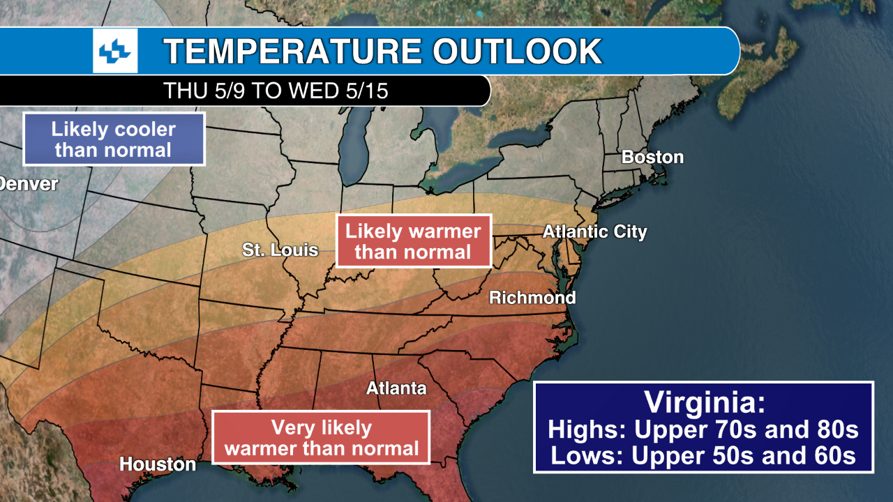 Virginia weekend weather: Warm start, but rain ahead