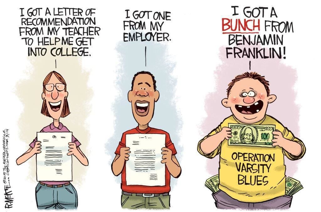 Editorial cartoon: College admissions scandal