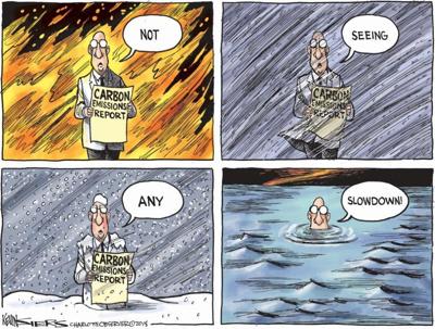 Editorial Cartoon: Carbon Emissions Report