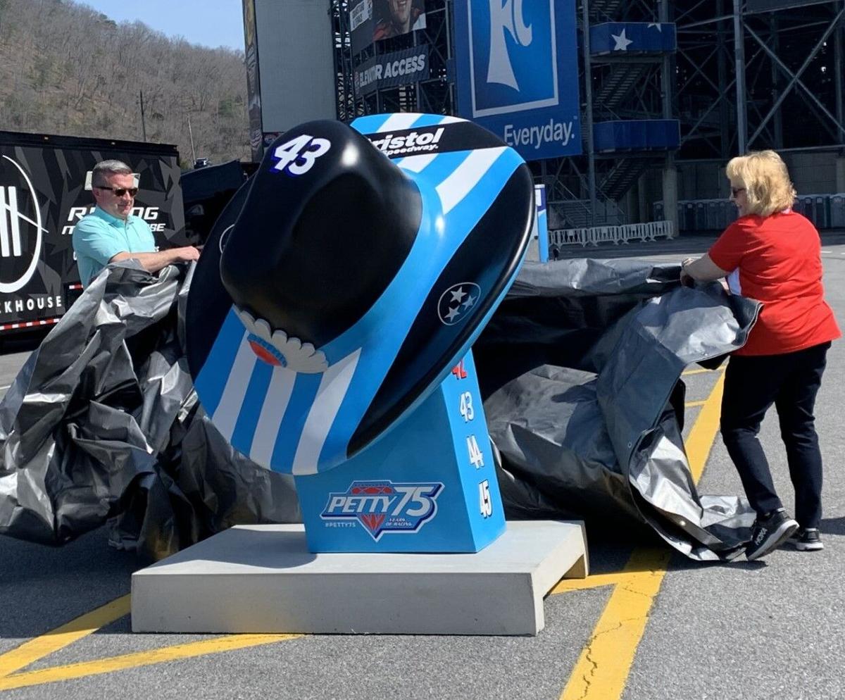 Petty monument on display in speedway's fan zone