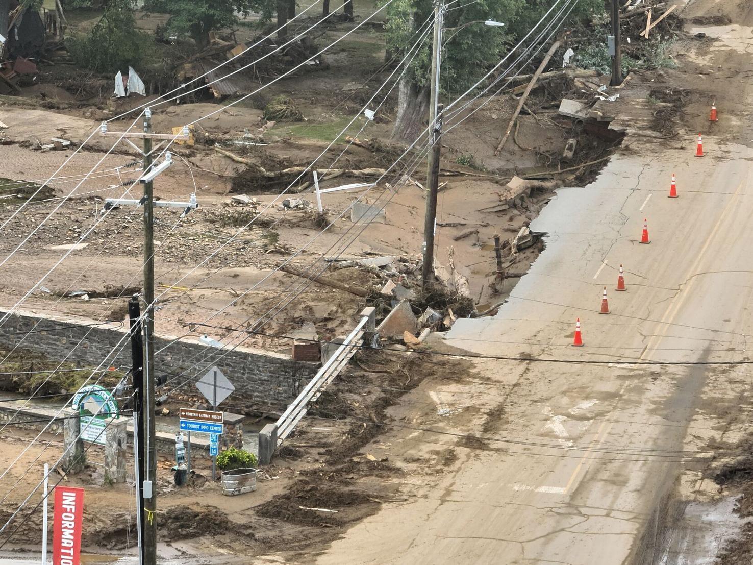 Photos, drone footage of the aftermath of Hurricane Helene in McDowell ...