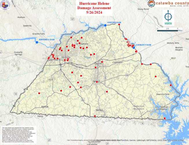 Nearly 130 properties in Catawba Co. NC damaged by hurricane