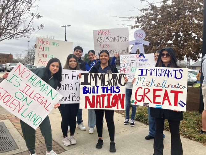 Immigrant rights march held in Hickory NC on Feb. 8