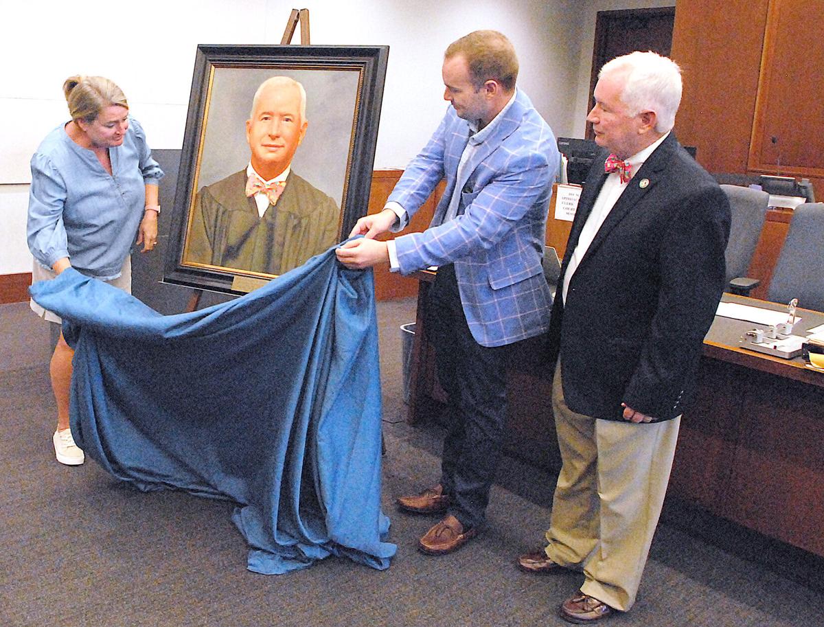 Catawba County NC portrait of Gregory Hayes hung in court