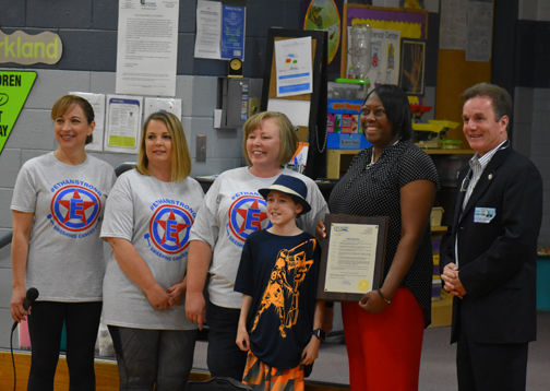 PHOTOS: Clyde Campbell students knit 500 hats for cancer patients