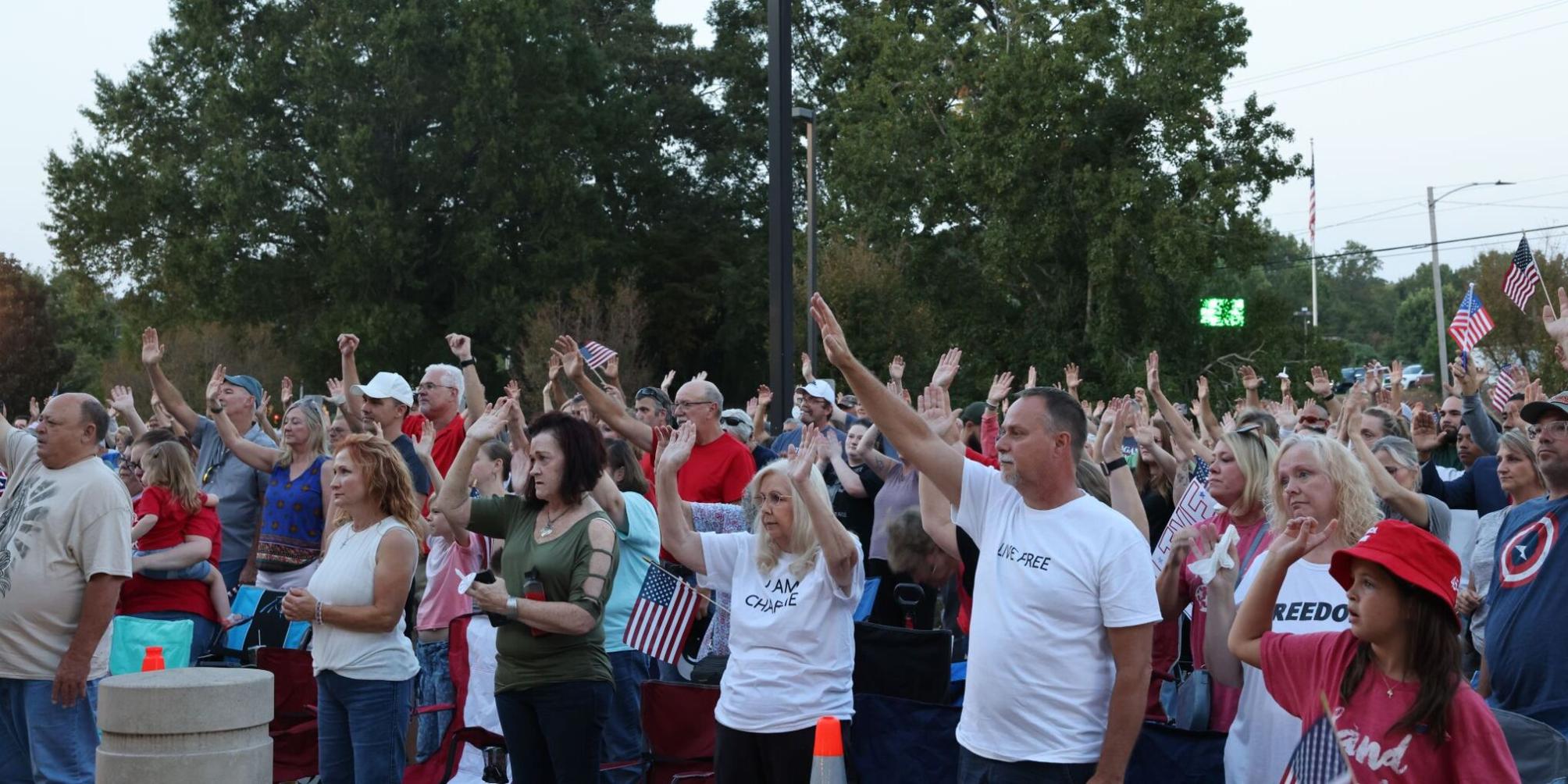 Charlie Kirk vigil draws about 1,200 to Newton NC on Monday