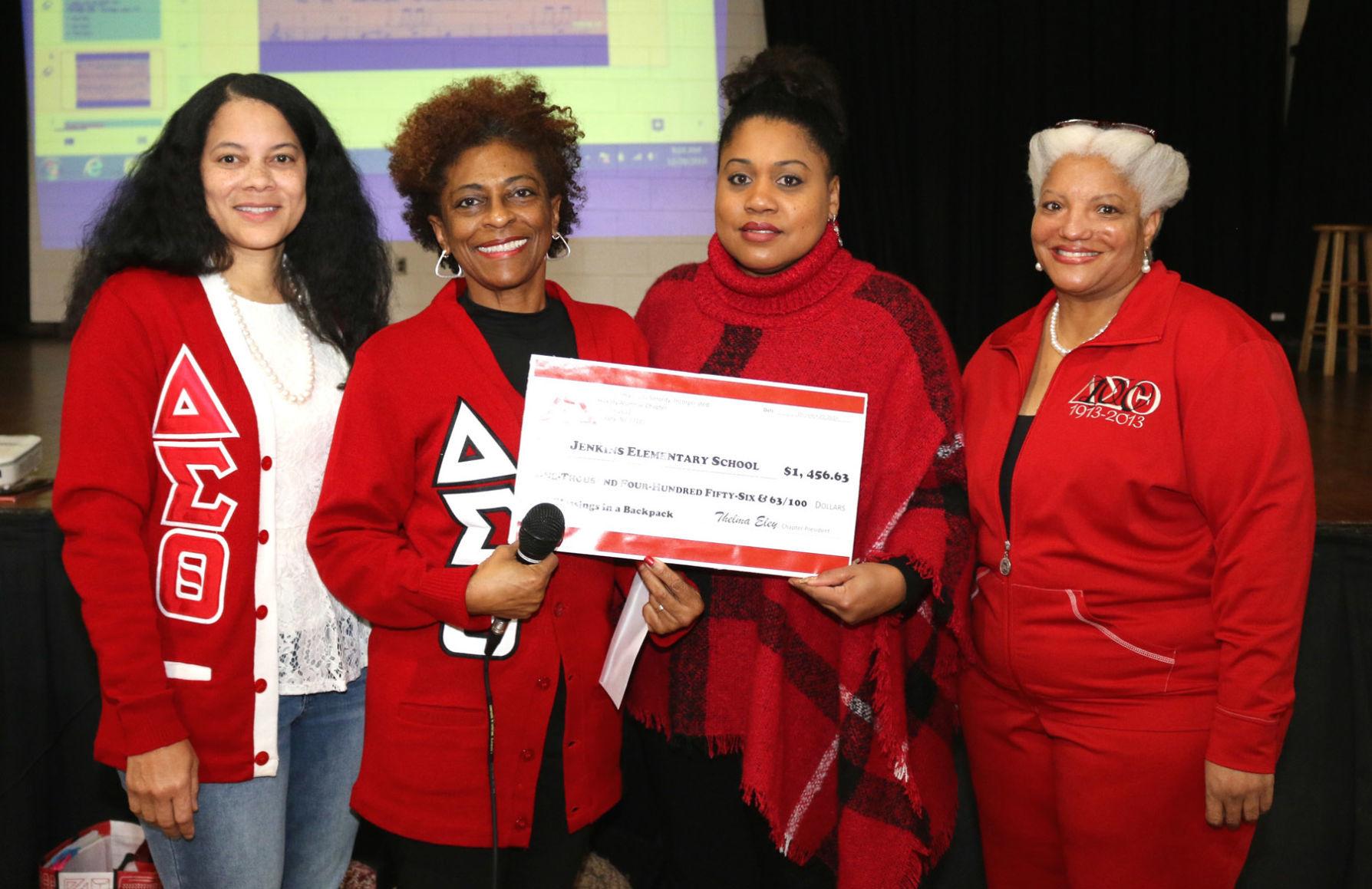 Sorority makes donation to Jenkins Elementary School