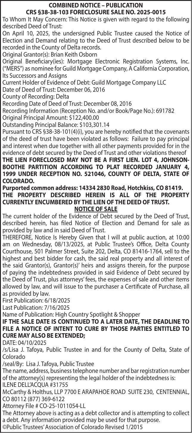 Classifieds | highcountryspotlight.com