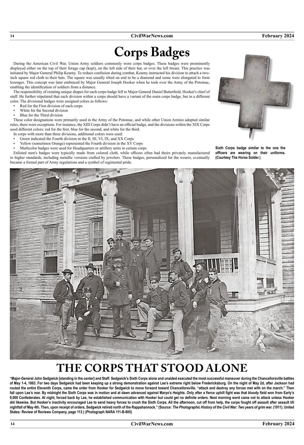 Civil War Corps Badges | Civil War News | historicalpublicationsllc.com