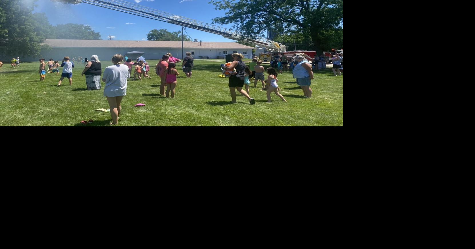 Over 100 children enjoy the first fire department splash pad | Local ...