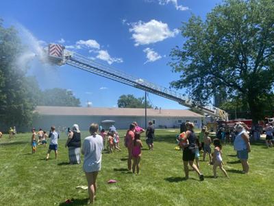 Over 100 children enjoy the first fire department splash pad | Local ...