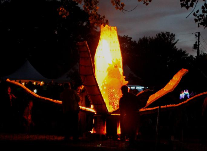 Smoke, fire and a 7-foot rooster: Midwest Fire Fest dodges rain, lights ...