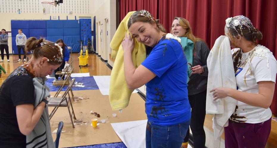 Photos of human sundae fundraiser at Cambridge Elementary School ...