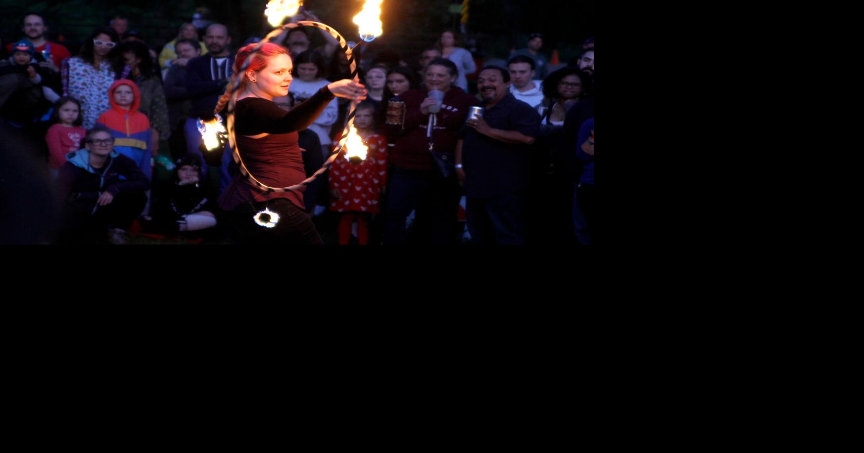 Smoke, fire and a 7-foot rooster: Midwest Fire Fest dodges rain, lights ...