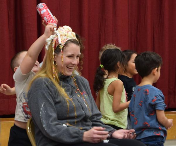 Photos of human sundae fundraiser at Cambridge Elementary School ...