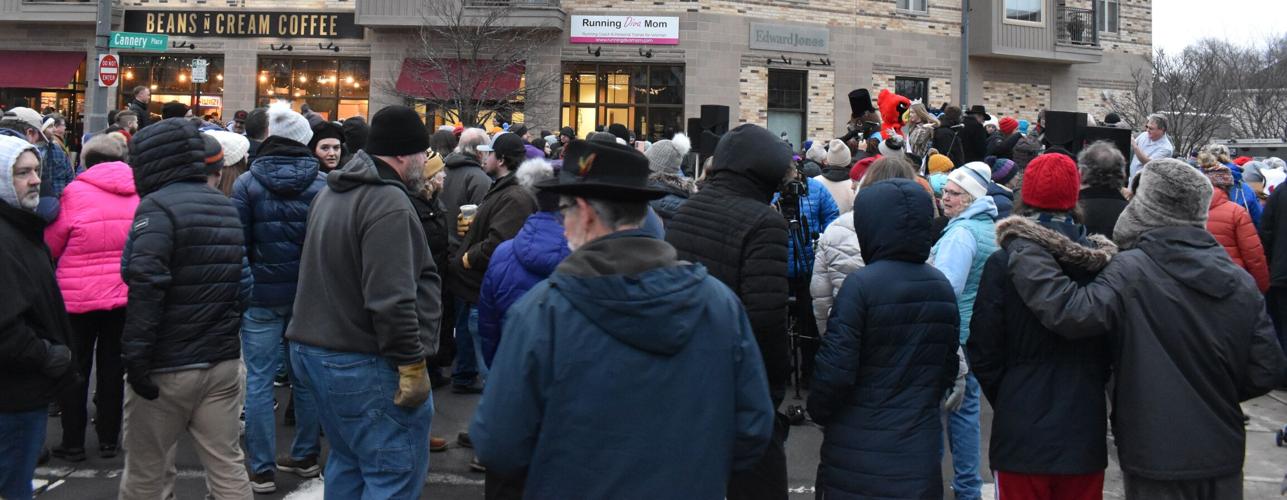 Residents rejoice at Jimmy the Groundhog's prognostication ceremony ...