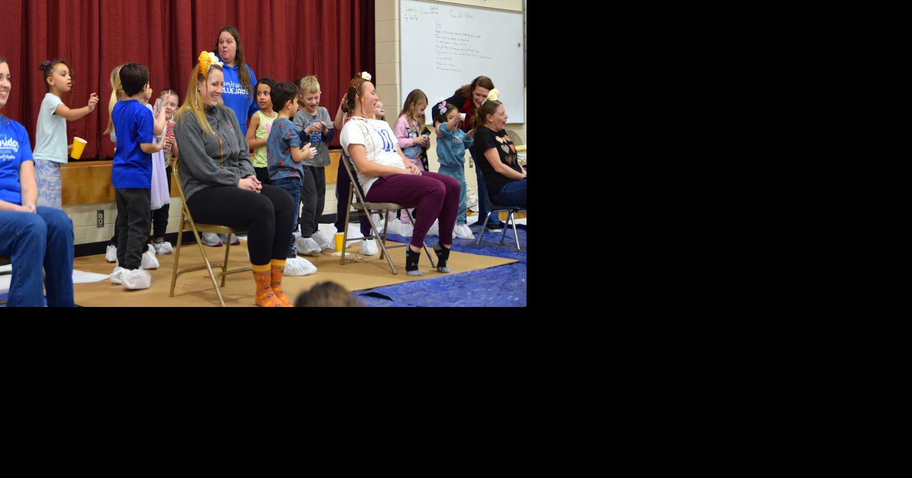 Photos of human sundae fundraiser at Cambridge Elementary School ...