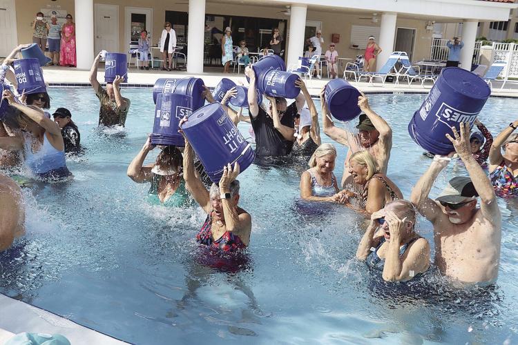 ALS 10th-anniversary Ice Bucket Challenge at Bouchelle Island Clubhouse ...