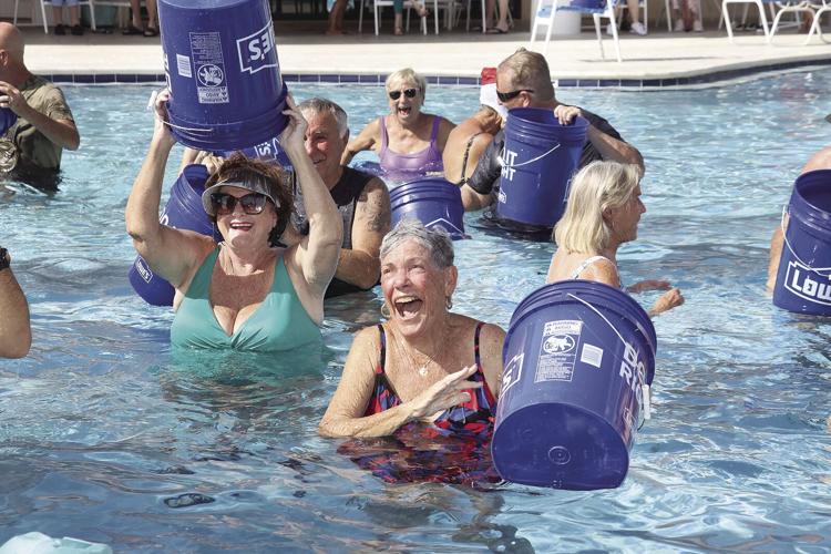 ALS 10th-anniversary Ice Bucket Challenge at Bouchelle Island Clubhouse ...