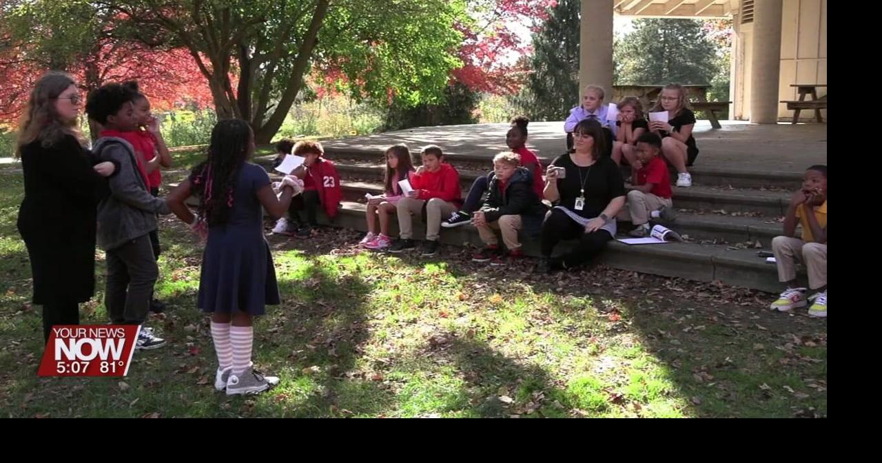 Students perform as famous Ohioans at the Faurot Park pavilion as part ...