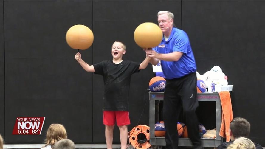Jim "Basketball" Jones captivates Maplewood students with stunts and ...