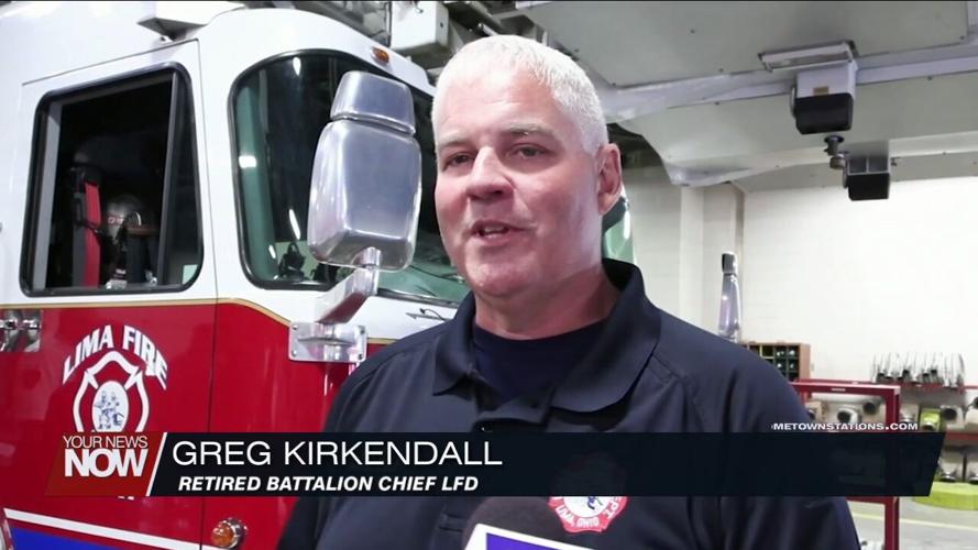 Lima Fire Department's Battalion Chief Greg Kirkendall hangs up his ...